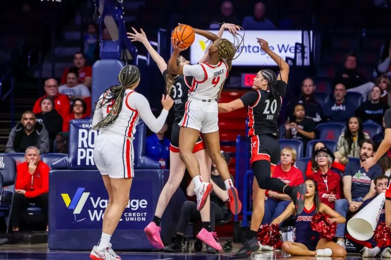 Three Arizona women's basketball players, Breya Cunningham, Skylar ...